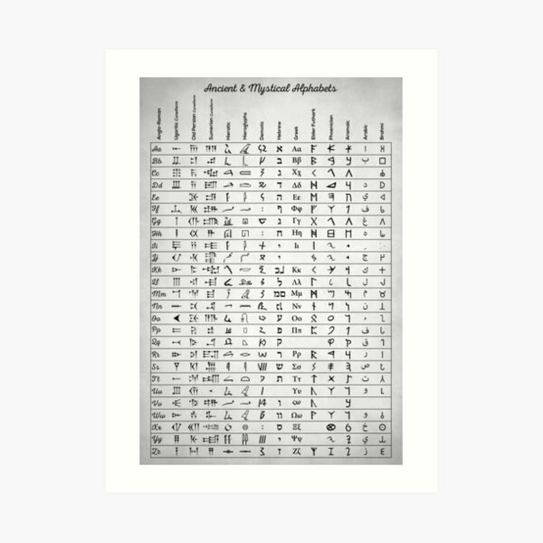 "Ancient and Mystical Alphabets" Art Print by innasoyturk | Redbubble