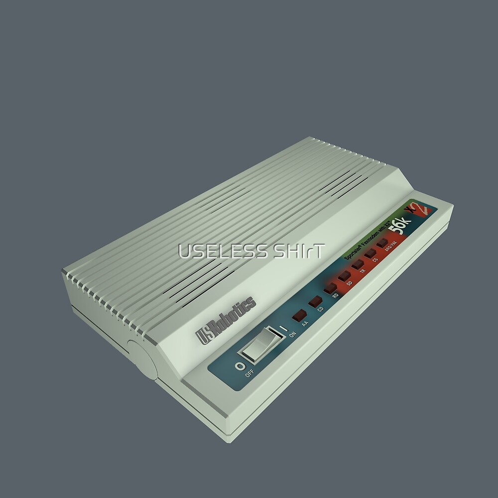 "USRobotics X2 56K Modem" by USELESS SHIrT | Redbubble