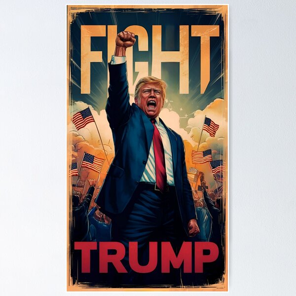 "Dynamic retro portrait of Donald Trump - Strength and Determination v2 ...