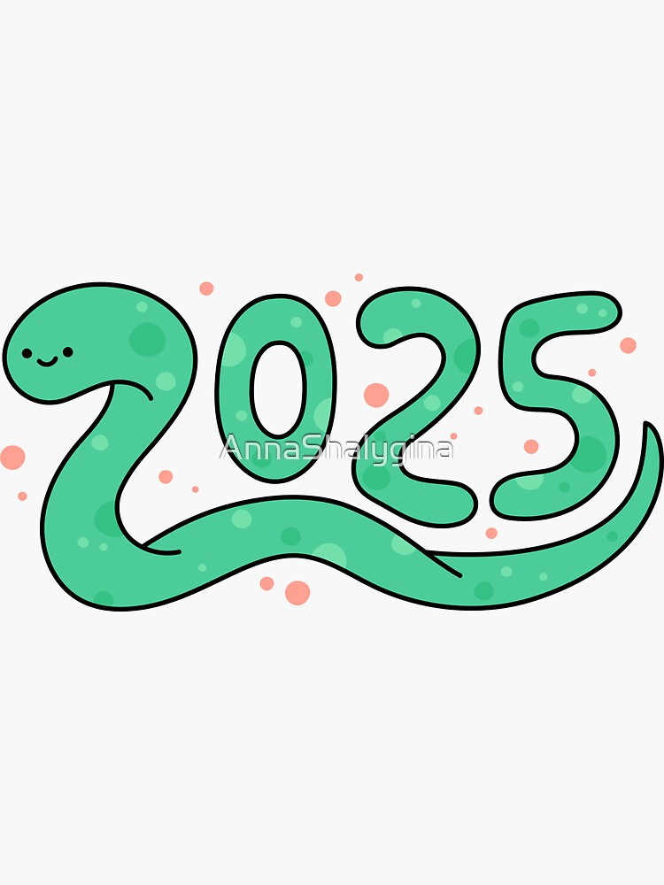 "Snake 2025 Year Symbol Creative Print. Cute Smiling Snake Character ...