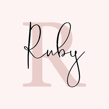 "Ruby - Custom name on black cursive font " Sticker for Sale by To the ...