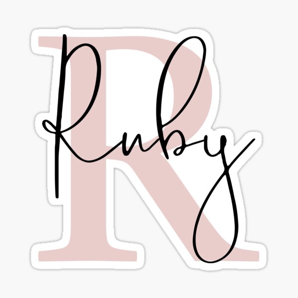 "Ruby - Custom name on black cursive font " Sticker for Sale by To the ...