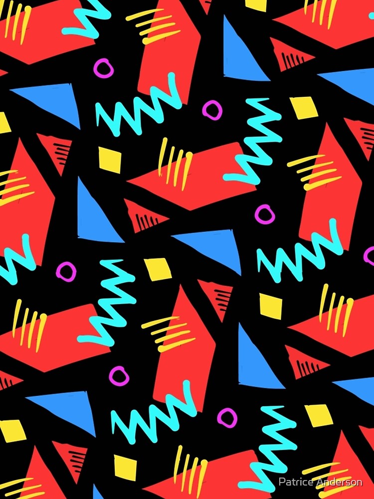 "80s Squiggle Dance Pattern" Graphic T-Shirt Dress for Sale by p ...