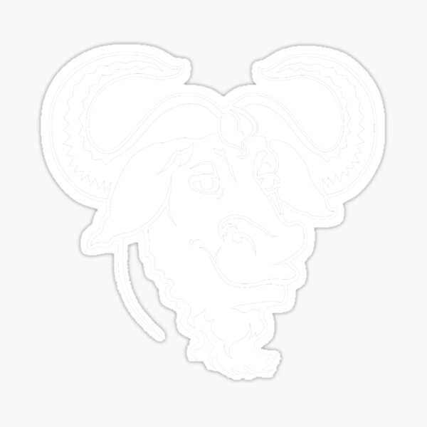 Pegatina «Camiseta oficial GNU White Head OS Official Logo Mascota» de ...