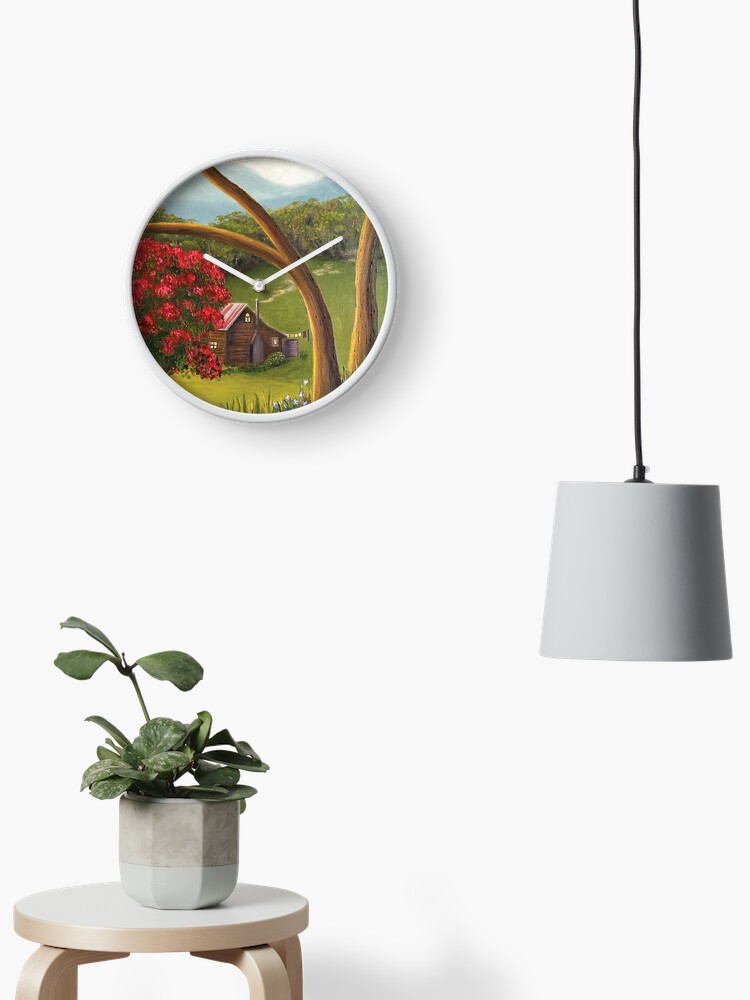 "The Little Cosy Country Cottage" Clock for Sale by Kelly Logan | Redbubble