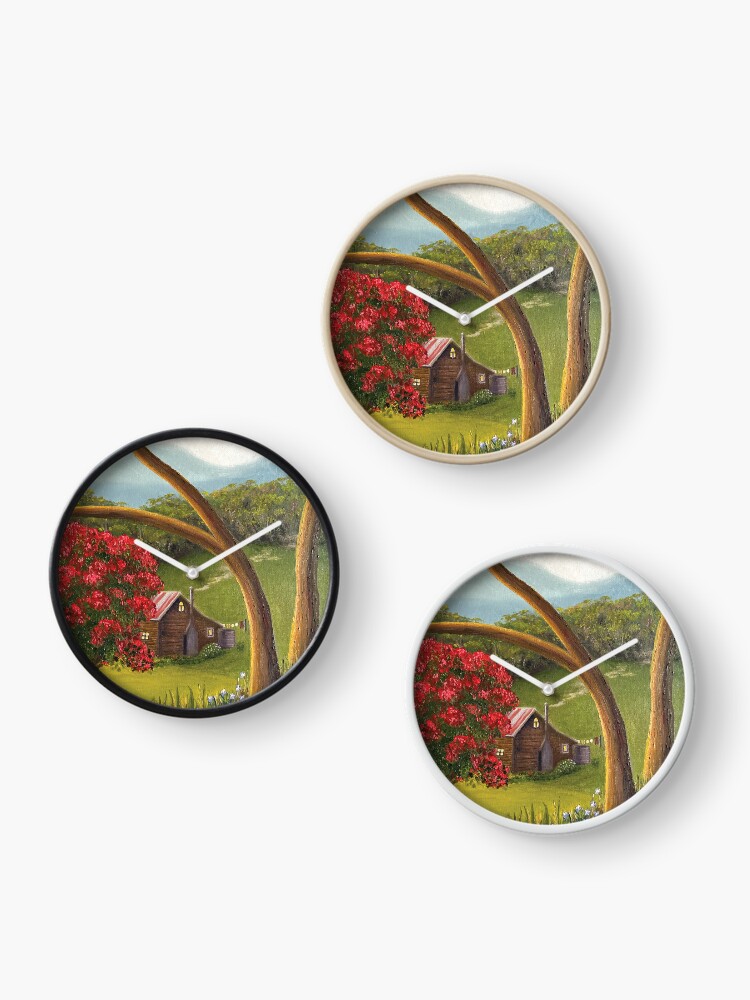 "The Little Cosy Country Cottage" Clock for Sale by Kelly Logan | Redbubble