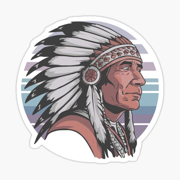 "native american indian" Sticker for Sale by SamirSam1 | Redbubble