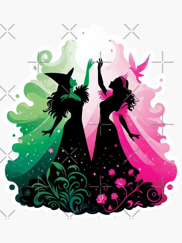 "Elphaba & Glinda Wicked the Musical" Sticker for Sale by NerdiPop ...