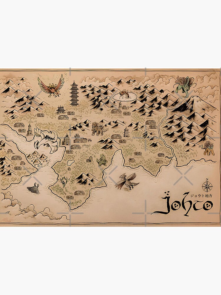"Map of the Johto region" Art Board Print for Sale by MindExpansion ...