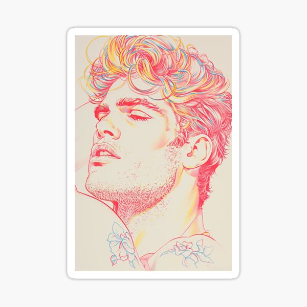 "80s Vintage Males Collection 4" Sticker for Sale by ChanningsPinups ...