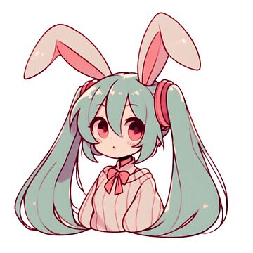 "Hatsune Miku: Bunny Rabbit" Sticker for Sale by EmberlyDawn | Redbubble
