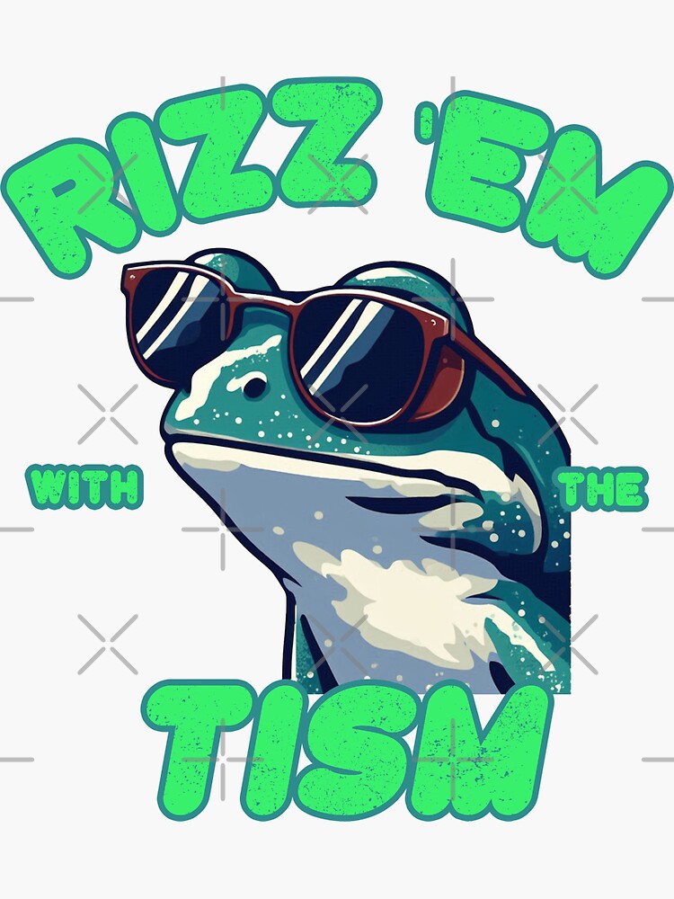 "Rizz em with tism Funny Animal Print" Sticker for Sale by P14Y3R2 ...