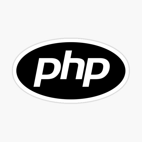 Pegatina «Sudadera con Logo de Lenguaje en Blanco y Negro de PHP» de ...