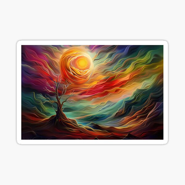 "Psychedelic Landscape: Watchful Eye In The Sky" Sticker for Sale by ...