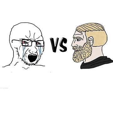 "crying wojak chad Soyboy Vs Yes Chad" Sticker for Sale by Maystro ...