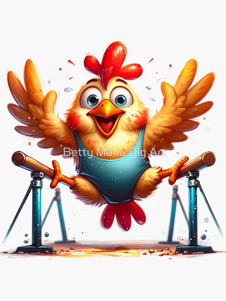 "Eggbert Chicken Olympics Paris 2024 parallel bars" Sticker for Sale by ...