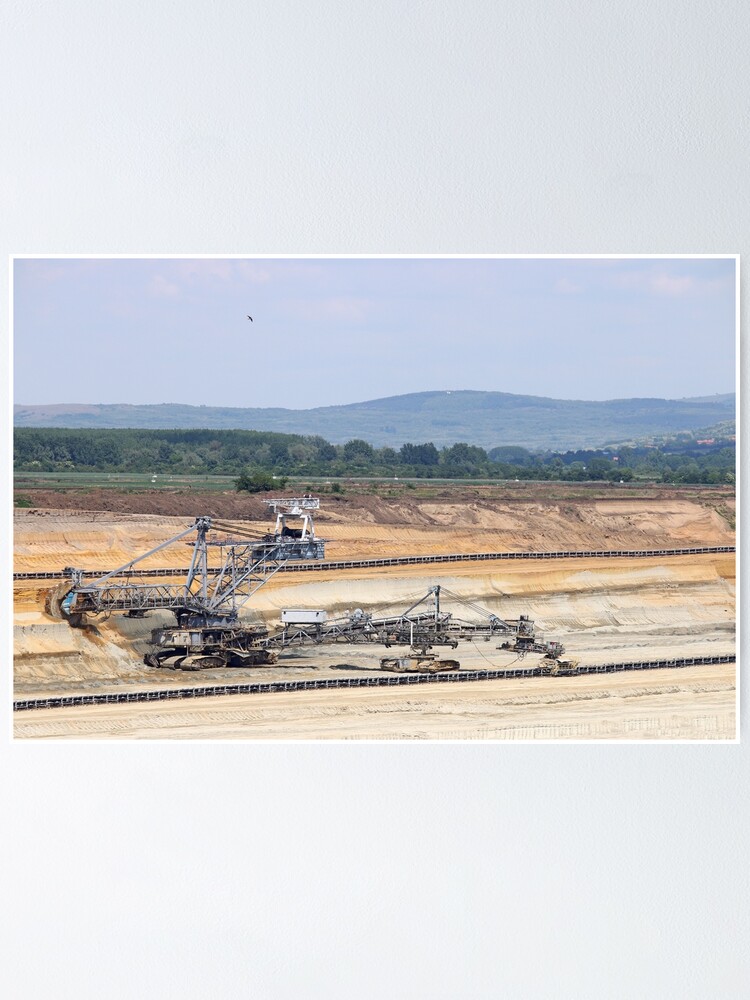 "excavator working on open pit coal mine" Poster by goceris | Redbubble