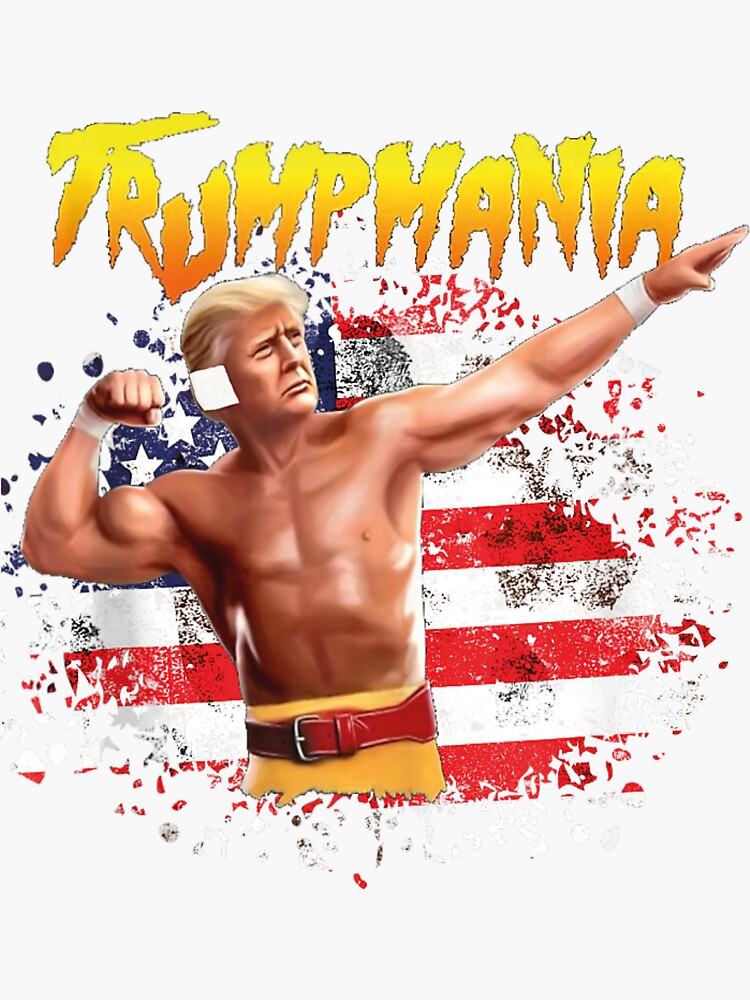 "Funny Trumpmania Wrestling Meme 2024" Sticker for Sale by iam8lu3 ...