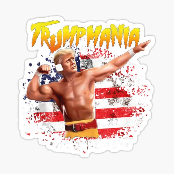 "Funny Trumpmania Wrestling Meme 2024" Sticker for Sale by iam8lu3 ...