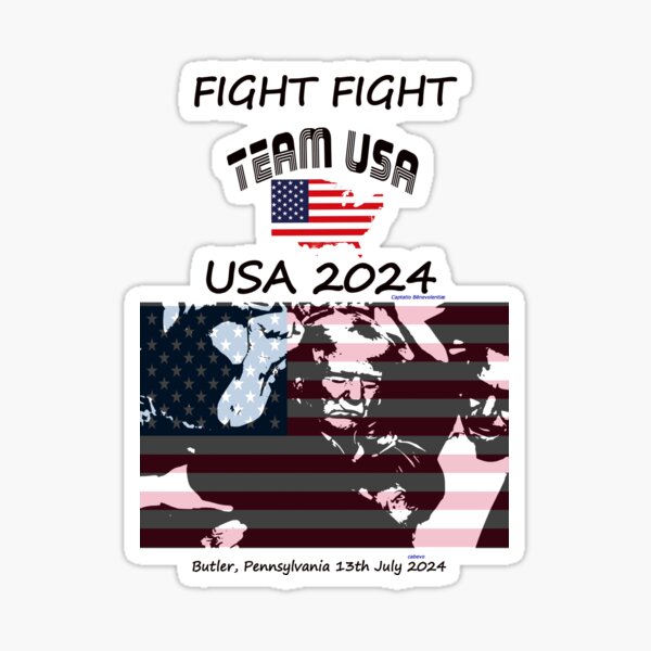 "Fight Team USA Donald Trump Team USA" Sticker by cabevo | Redbubble