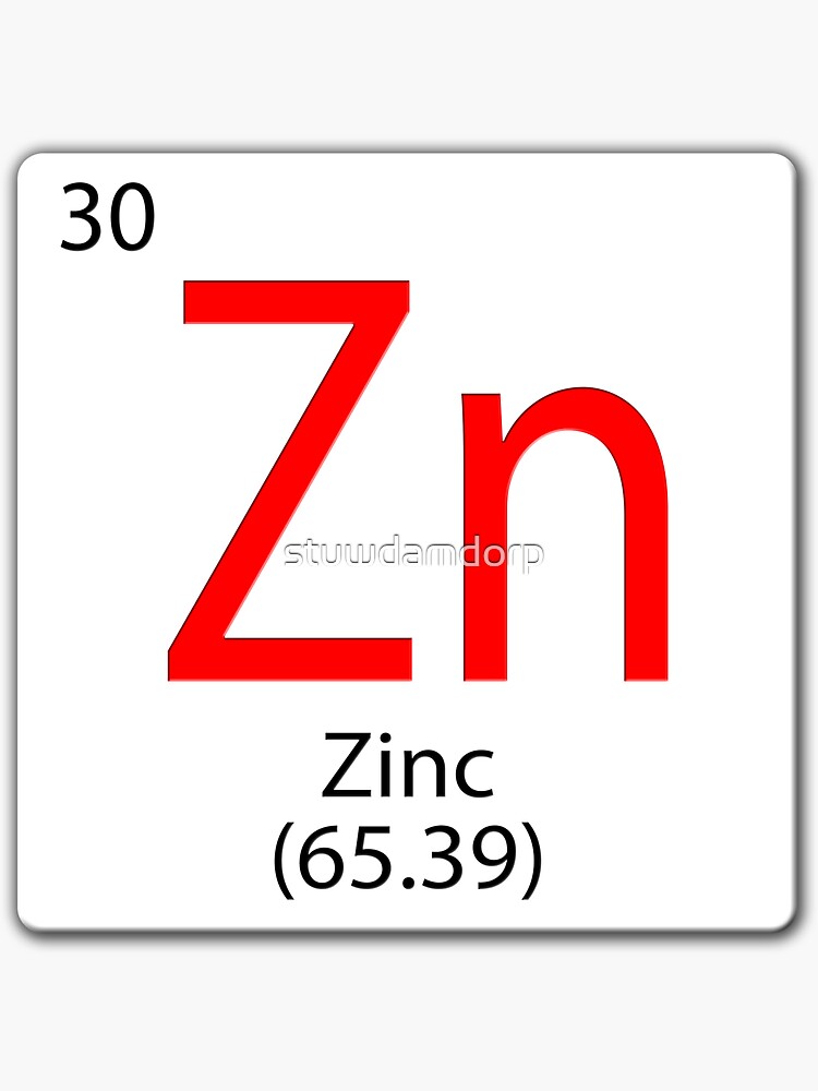 "Chemical element tile. Zinc Zn." Sticker for Sale by stuwdamdorp ...