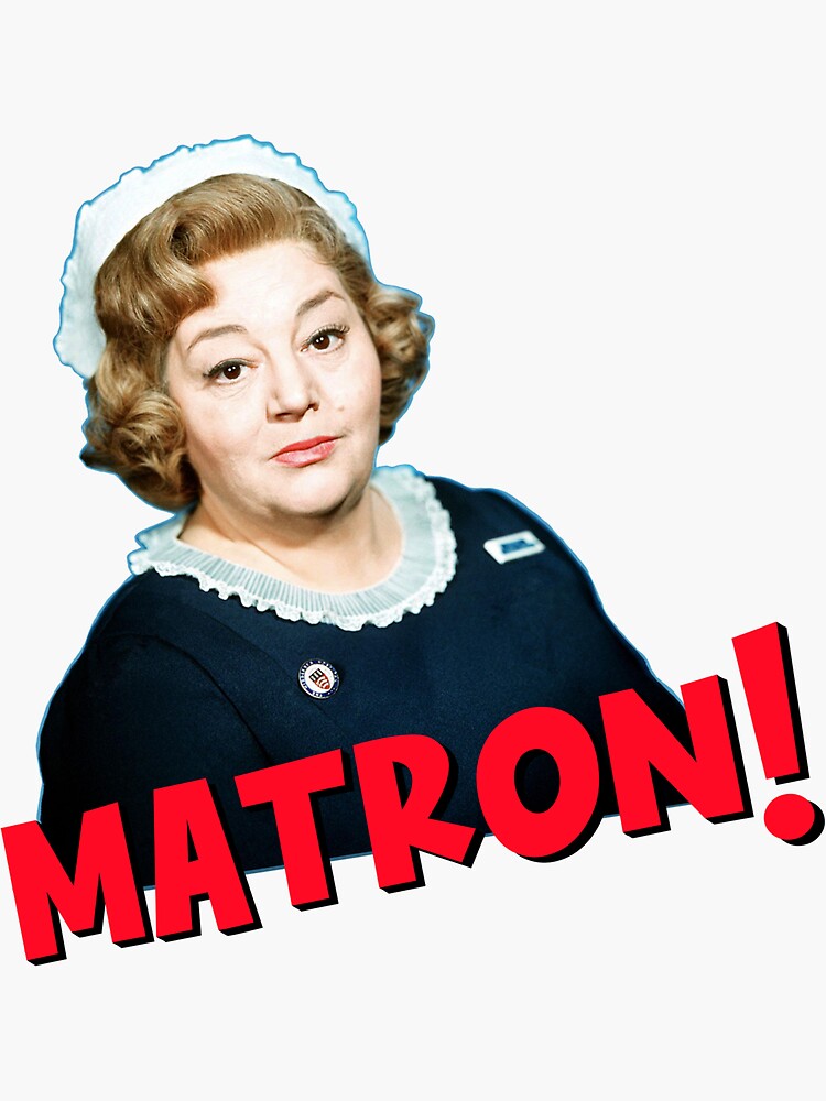 "Vintage Style CARRY ON Art - MATRON! Hatti Jaques" Sticker for Sale by ...