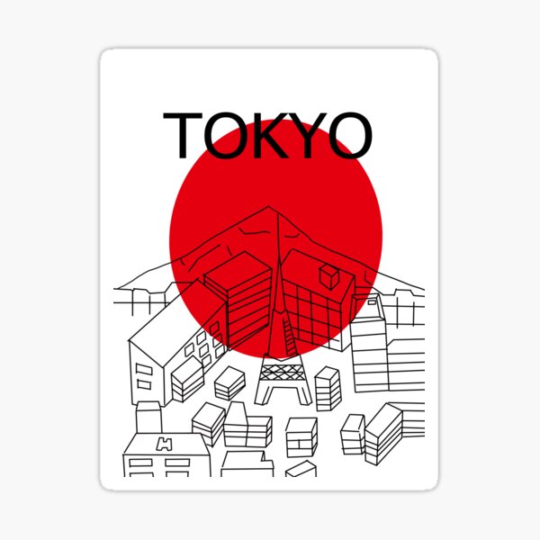 "Tokyo" Sticker for Sale by RedEyeWolf | Redbubble