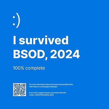 "I Survived BSOD 2024" Sticker for Sale by Dogan Ural | Redbubble
