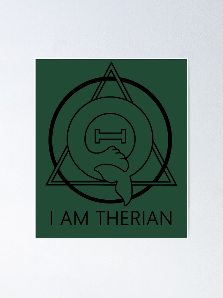 "PD (ytb) Theta-Delta Therian Symbol BLACK "I AM THERIAN"" Poster for ...