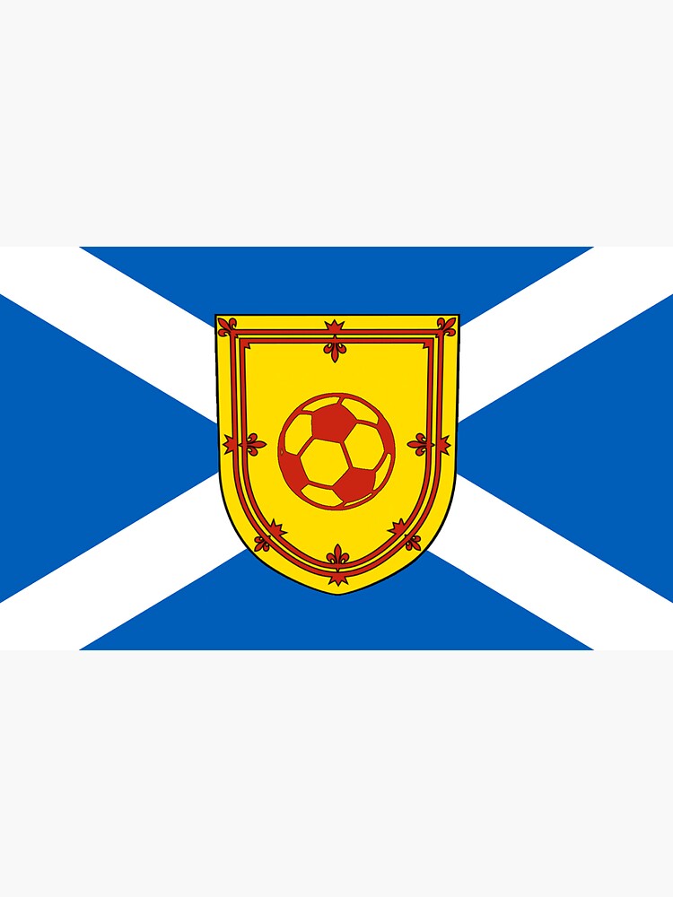 Pegatina for Sale con la obra «Bandera escocesa de Saltire con escudo de fútbol rojo (bratach na ...