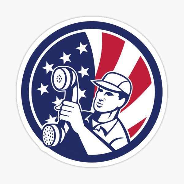 "American Telephone Installation Repair Technician Icon " Sticker for ...