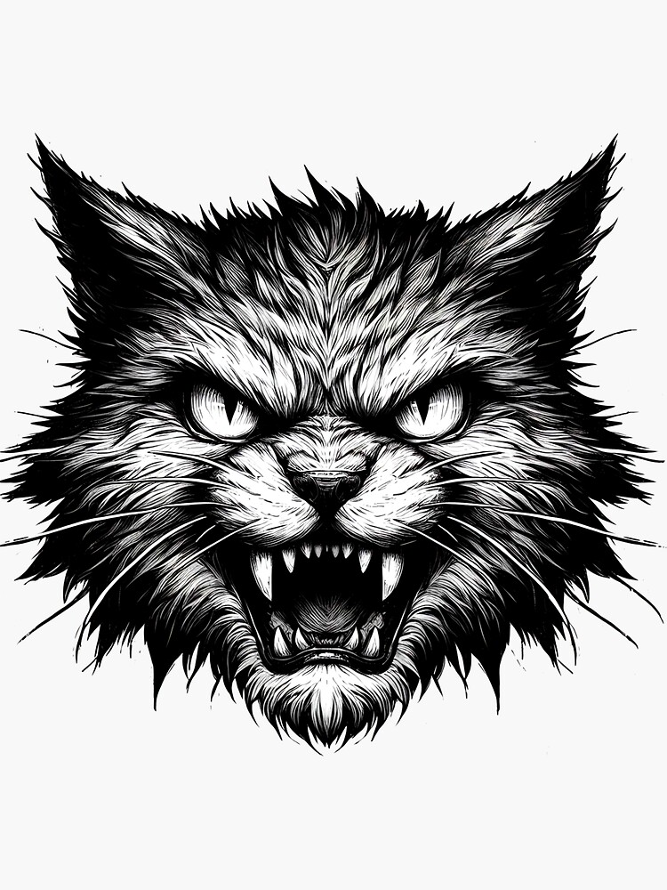 "Fury Cat Face" Sticker for Sale by FelineLabs | Redbubble