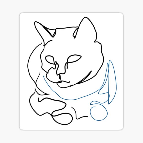 "Cat Line Drawing" Sticker for Sale by stacstac | Redbubble