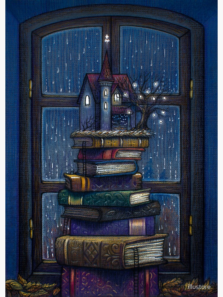 "Books castle" Sticker by illustore | Redbubble