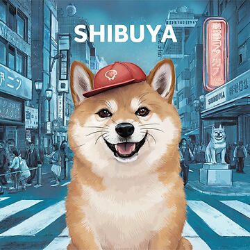 "Shiba Dog in Shibuya" Sticker for Sale by NSBUBBLEPOD | Redbubble