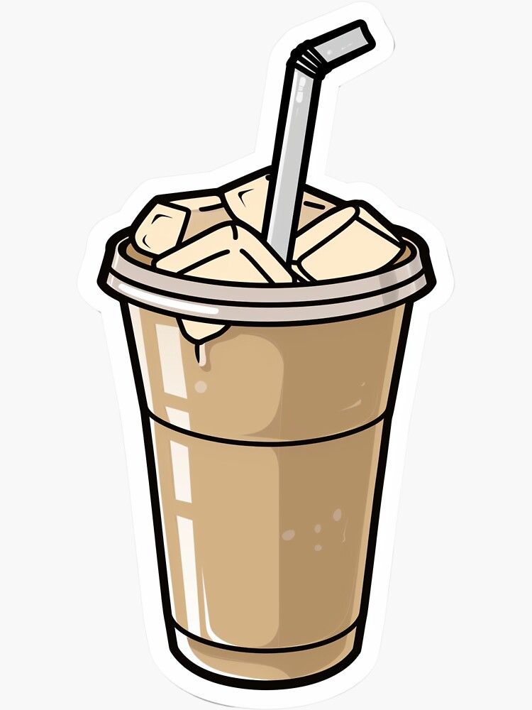 "Cute Iced Coffee Sticker" Sticker for Sale by ffatts | Redbubble