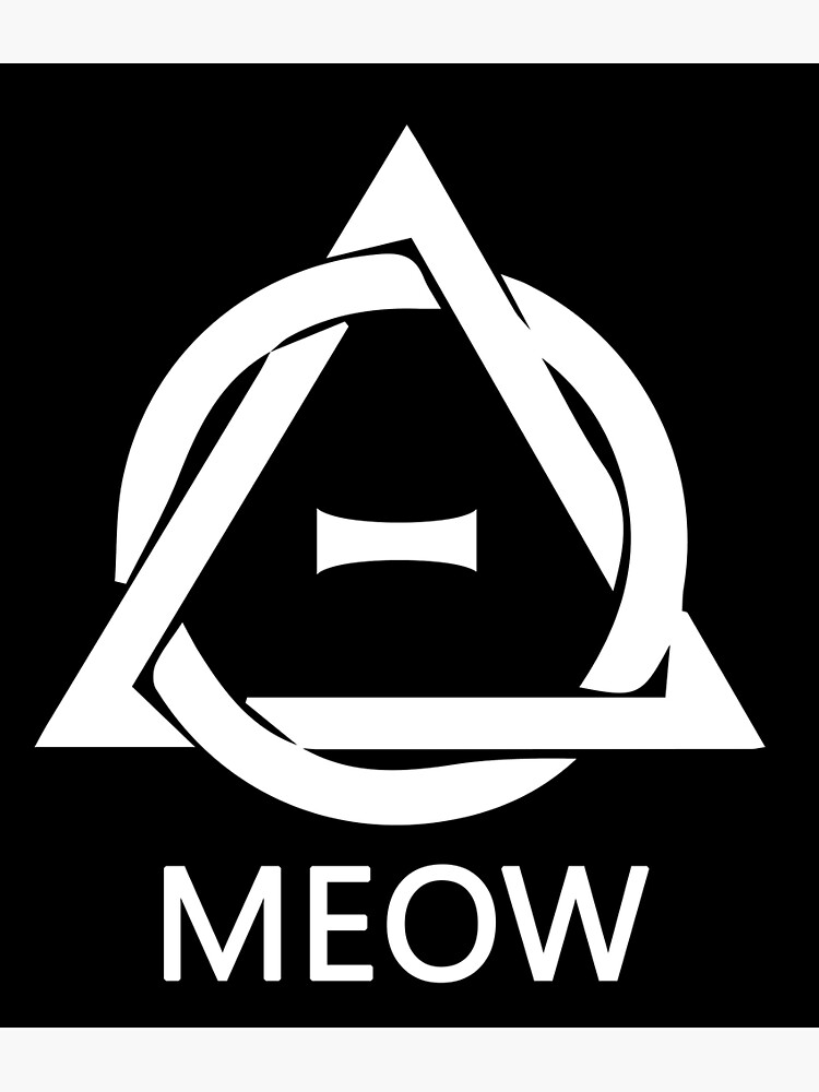 "Theta-Delta Therian Symbol Therianthropy WHITE "MEOW"" Poster for Sale ...
