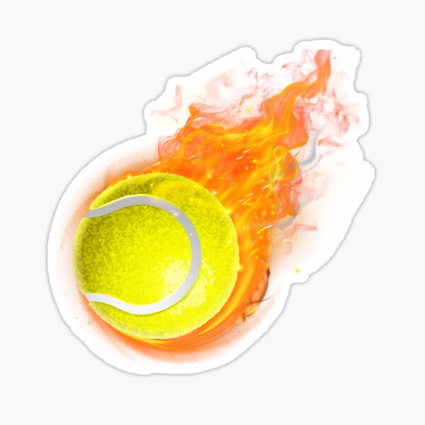 "Tennis ball on fire" Sticker for Sale by George & Anabel Rodriguez ...