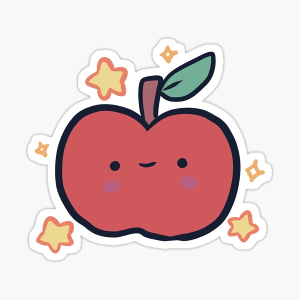 "Cute Red apple illustration " Sticker for Sale by Artofmayara | Redbubble