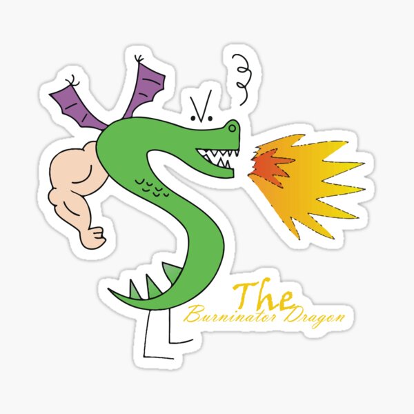 "Trogdor the Burninator Dragon" Sticker for Sale by GraphixKing999 ...