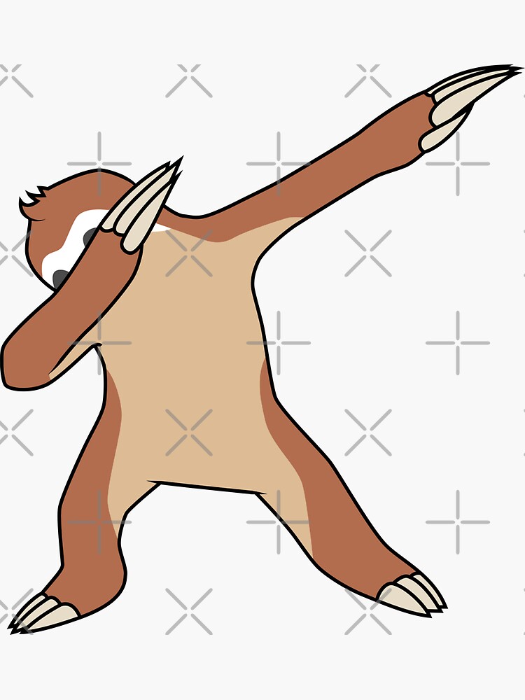 "Sloth Dabbing Dance Move I Cute Funny Animal" Sticker by ShirtGalaxy ...