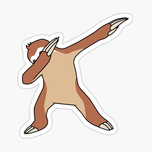 "Sloth Dabbing Dance Move I Cute Funny Animal" Sticker by ShirtGalaxy ...