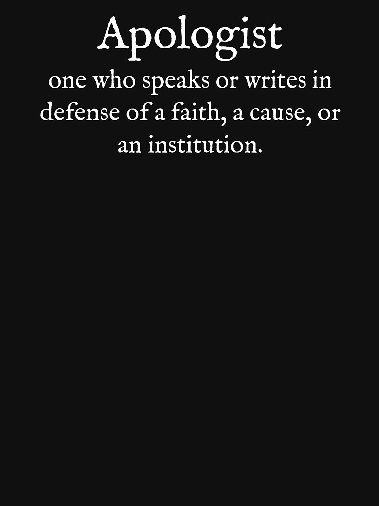 "A:Apologist:English:Word:Definition:White Text" Essential T-Shirt for ...