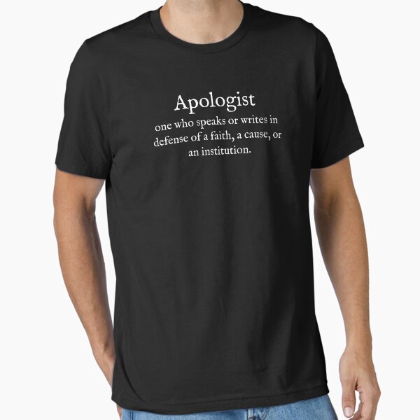 "A:Apologist:English:Word:Definition:White Text" Essential T-Shirt for ...
