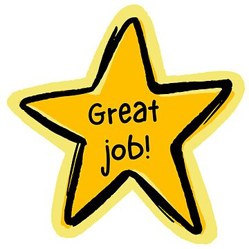 "Gold Star Great Job!" Sticker for Sale by shtickfigures | Redbubble