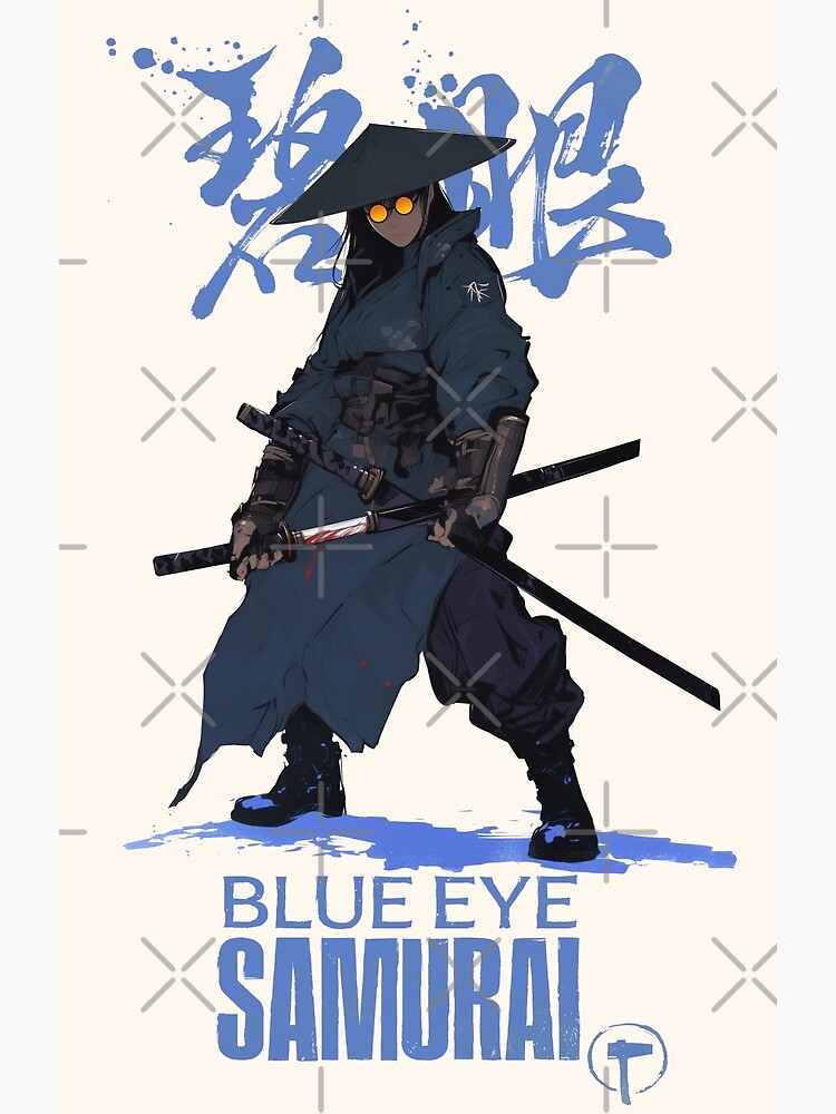 "Samurai blue eye cape" Poster for Sale by blackdogshop | Redbubble