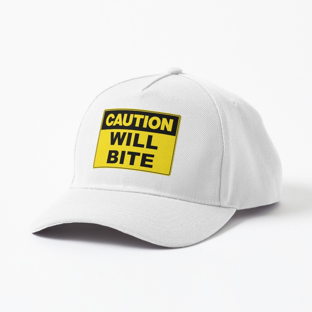 "Caution: Will Bite" Sticker for Sale by RuthandRose | Redbubble
