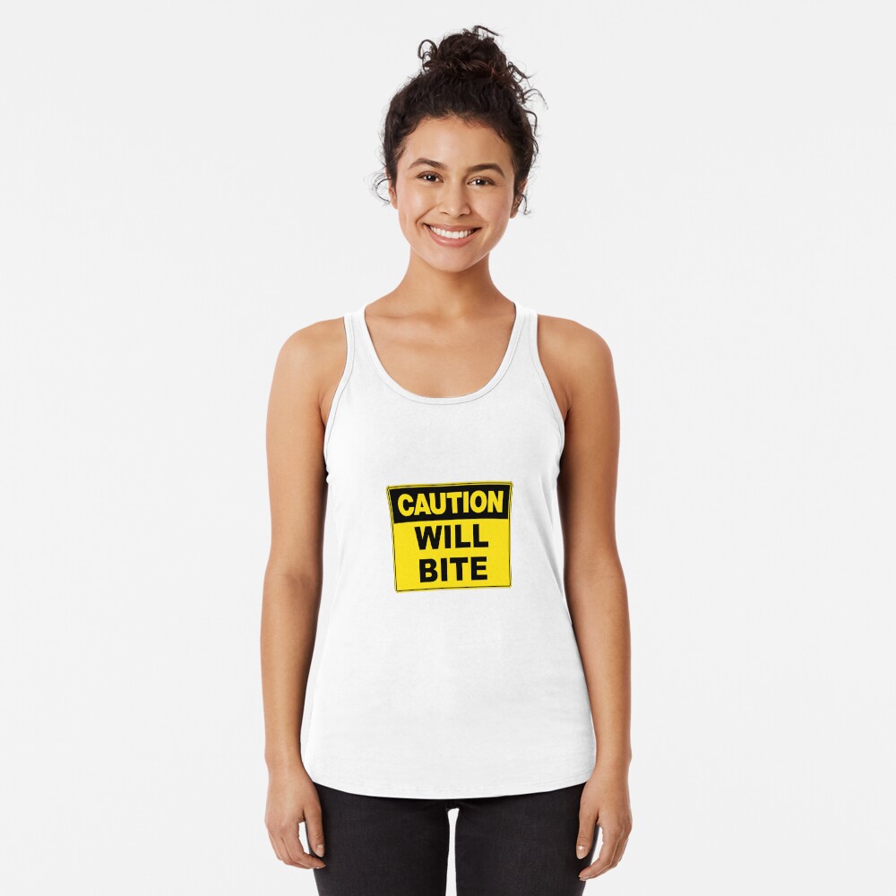"Caution: Will Bite" Sticker for Sale by RuthandRose | Redbubble
