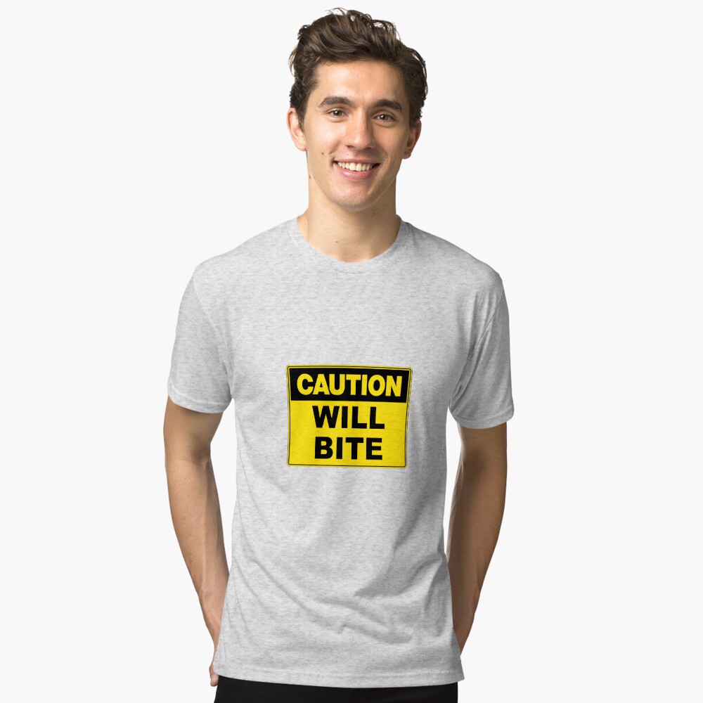 "Caution: Will Bite" Sticker for Sale by RuthandRose | Redbubble