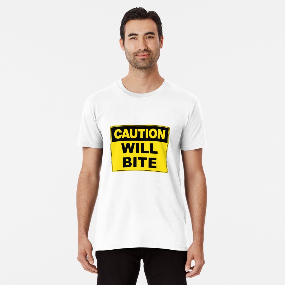 "Caution: Will Bite" Sticker for Sale by RuthandRose | Redbubble